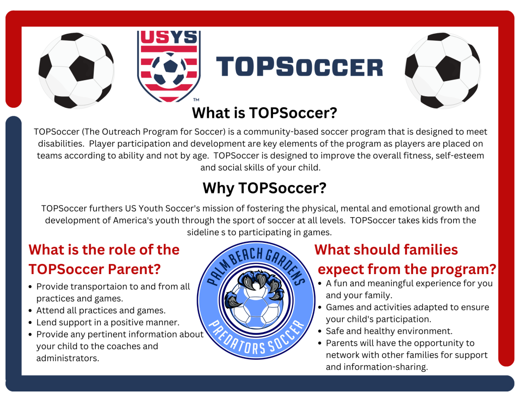 TOPSoccer - Palm Beach Gardens Youth Athletic Association